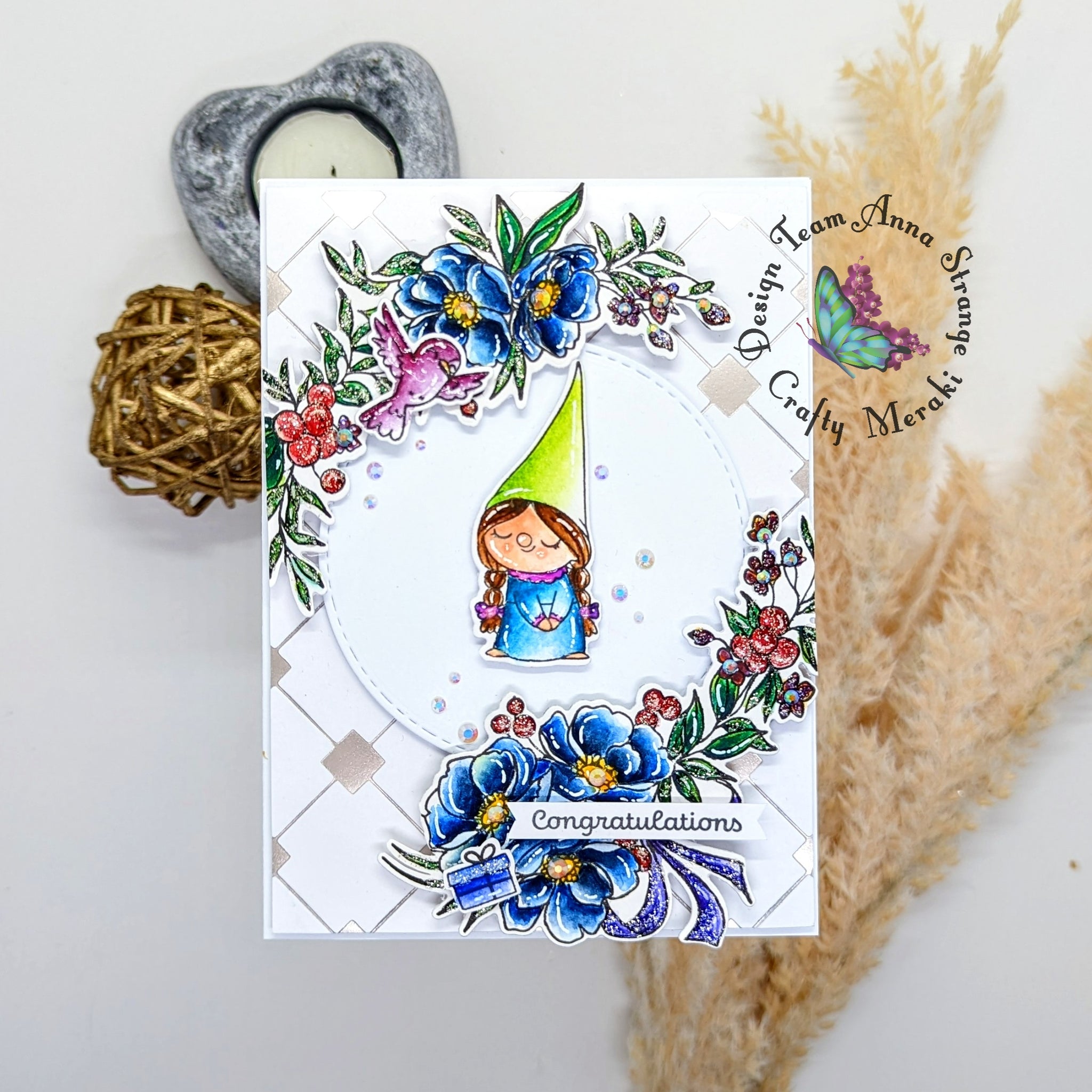 Floral congratulations card by Anna