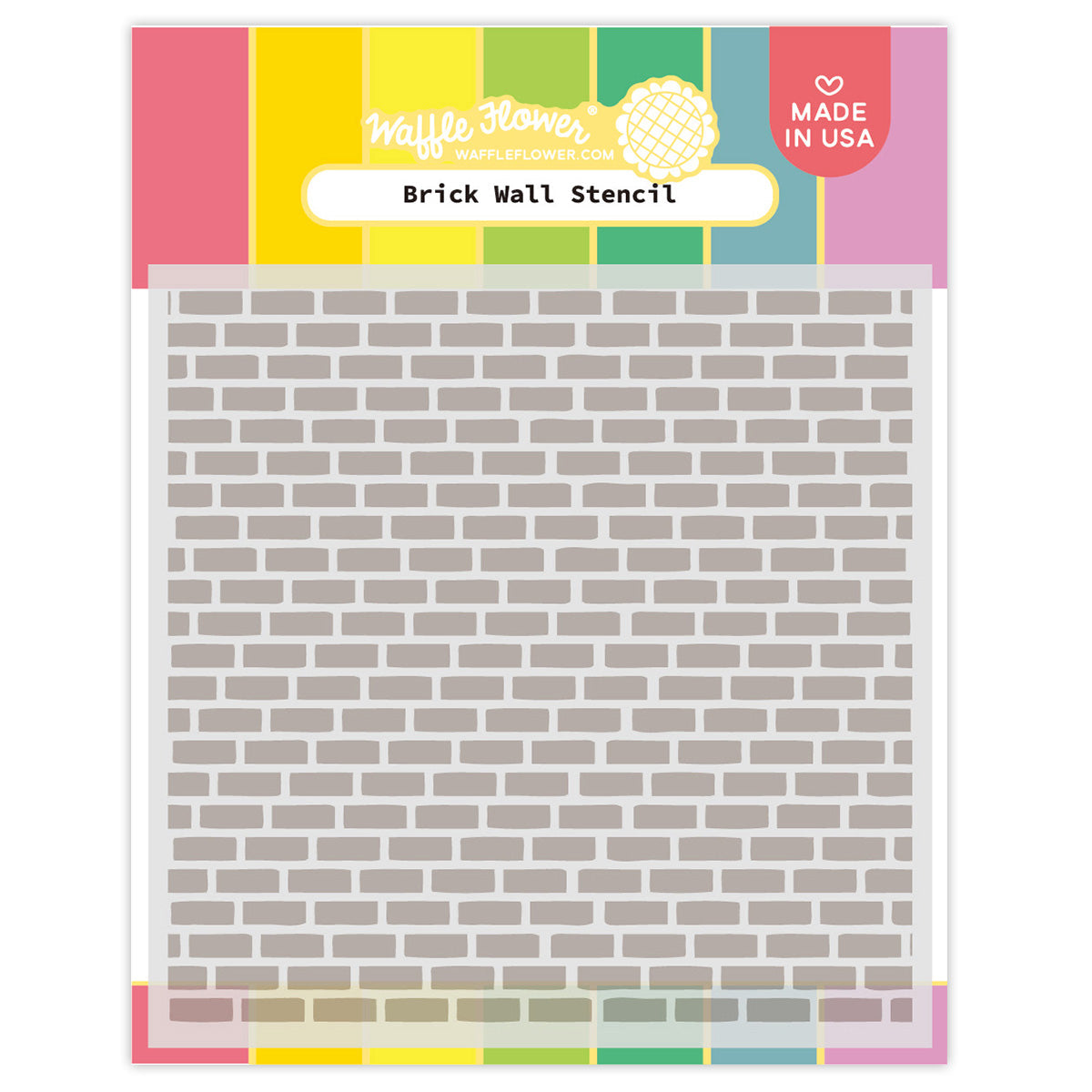 Waffle Flower Brick Wall Stencil
