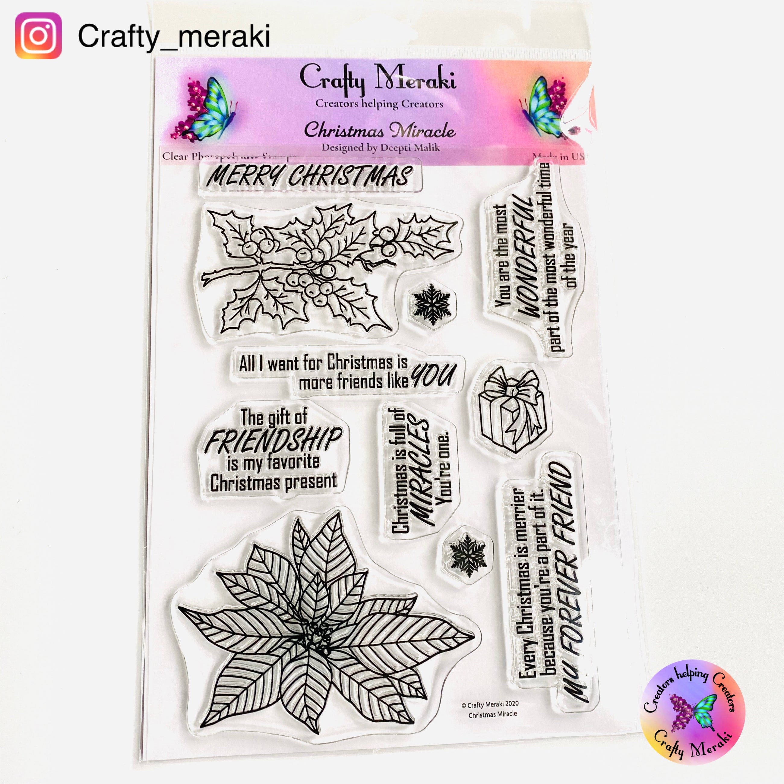 Crafty Meraki Christmas Miracle Clear stamp set